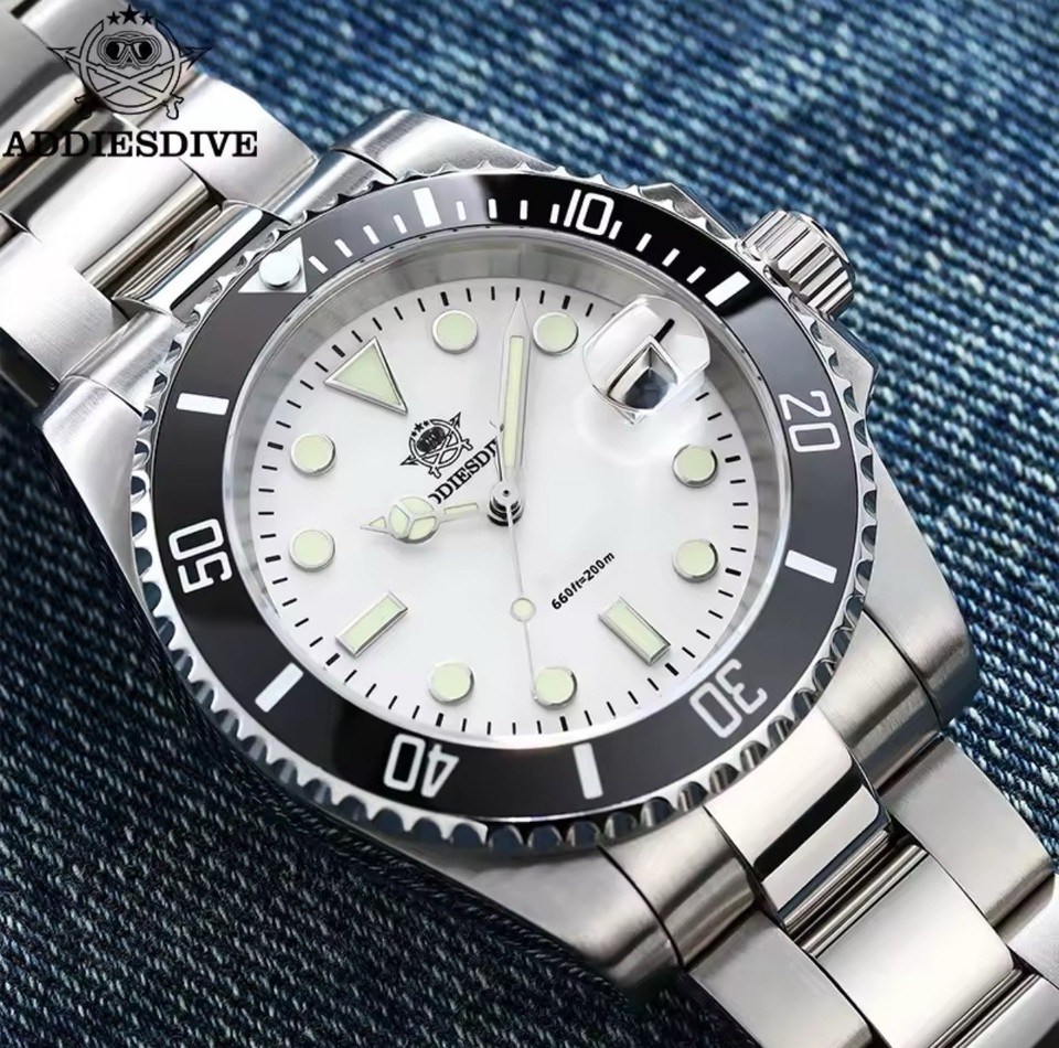 41MM Addiesdive Quartz Diver Waterproof Luminous Stainless Steel Men's ...