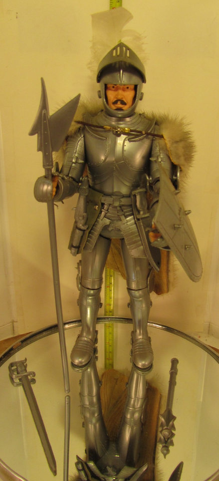 Custom Silver Knight with Horse by Marx, 1/6th Scale Knight with Mink ...