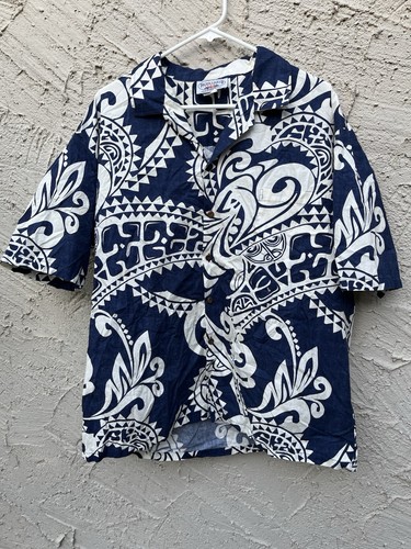 Pacific Legend Hawaiian Royal Blue Tribal Shirt Aloha Made In Hawaii ...