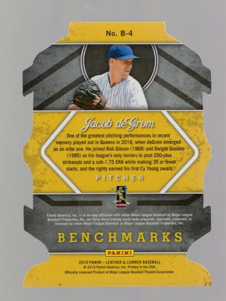 2019 Panini Leather & Lumber Baseball Jacob deGrom #B-4 Benchmarks Die ...