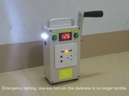 220V 12V 5V Small-Scale Hand Crank Generator Portable Power Emergency ...