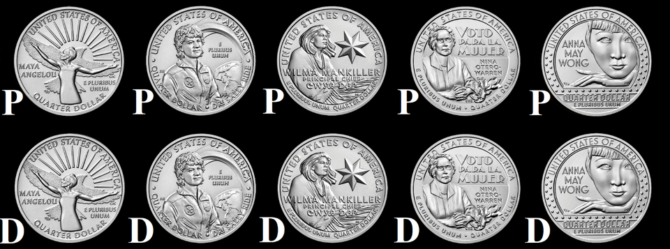 2022 P & D 10 American Women Series Quarter Complete full SET BU! | eBay