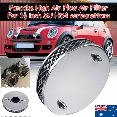 Pancake High Air Flow Air Filter Chrome Metal For SU HS4 1½ inch ...