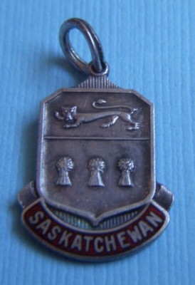 Vintage enamel Saskatchewan Canada shield sterling charm | eBay