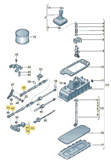 Volkswagen VW GTI Golf Shift Lever Gear Selector Mq350 - 1K0711046Q ...