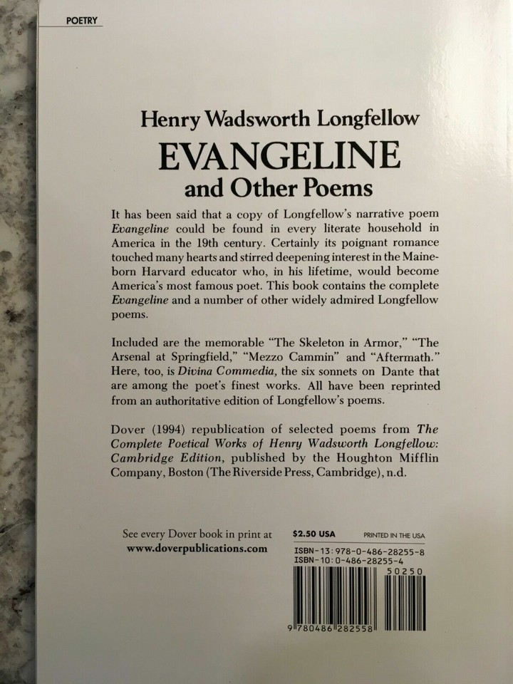 Dover Thrift Editions: Evangeline & Other Poems by Henry Wadsworth ...