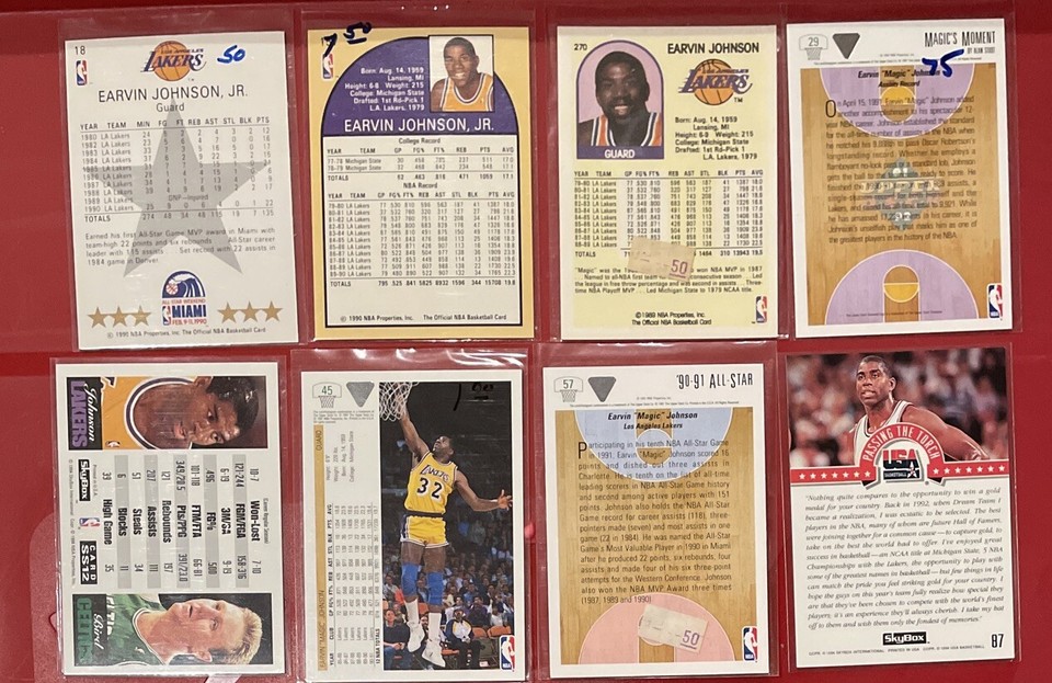 LOT OF 8 EARVIN MAGIC JOHNSON CARDS NBA HOOPS UD LOS ANGELES LAKERS | eBay