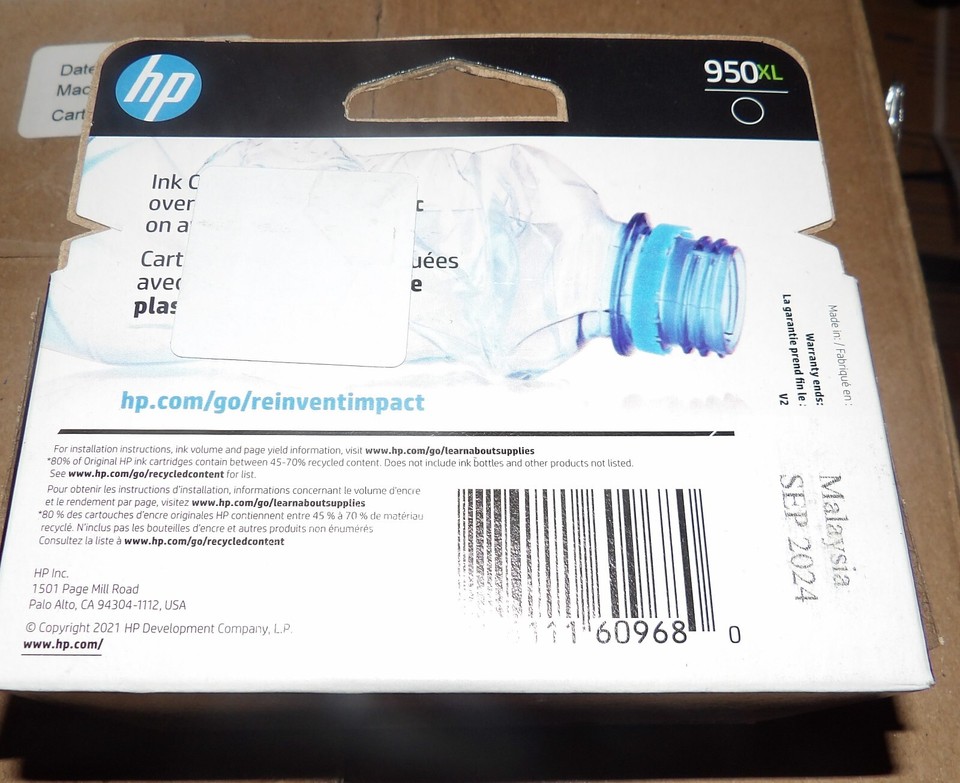 Genuine HP 950XL High Yield Black Toner Cartridge (CN045AN) Dated 2024 ...