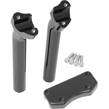 Drag Specialties 0602-0595 Black 9.5" Pullback Handlebar Riser & Top ...