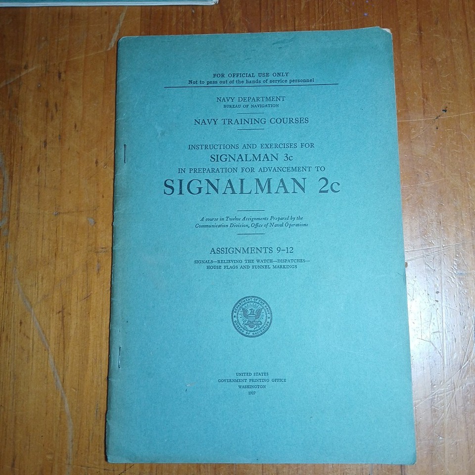 WWII US Navy Signalman 2c Training Manuals Set 1940s Military Course ...