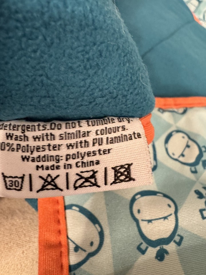 Close pop-in playmat children blue hippo print both sides | eBay UK