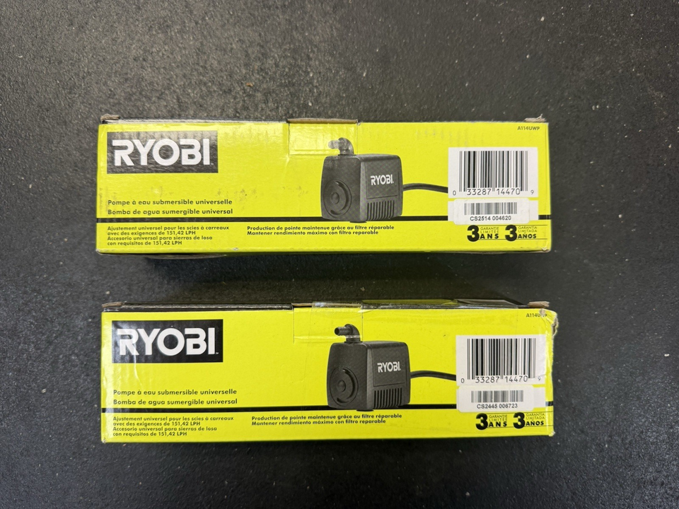 LOT OF 2-Ryobi Universal Wet Tile Saw Blade Cutter Water Pump Filter 40 ...