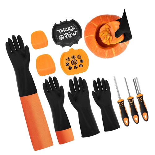 Pumpkin Scraper Glove - Complete Halloween Pumpkin Carving Kit,2 Pairs ...