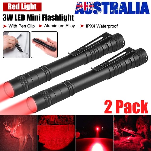 2X RED Mini Light Pen Micro Penlight Small LED Torch Tactical Flashlight Bright | eBay Australia