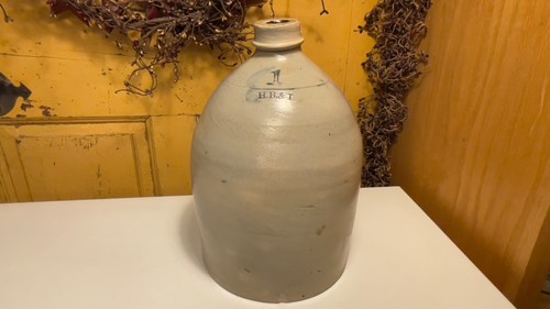 H. B. & L Hart Brothers & Lazier Stoneware Jug W/blue wash | eBay