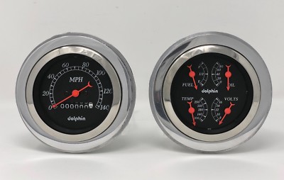 1951-1952 Chevy Car 3 3/8" Quad Style Gauge Set Dash Panel Cluster ...