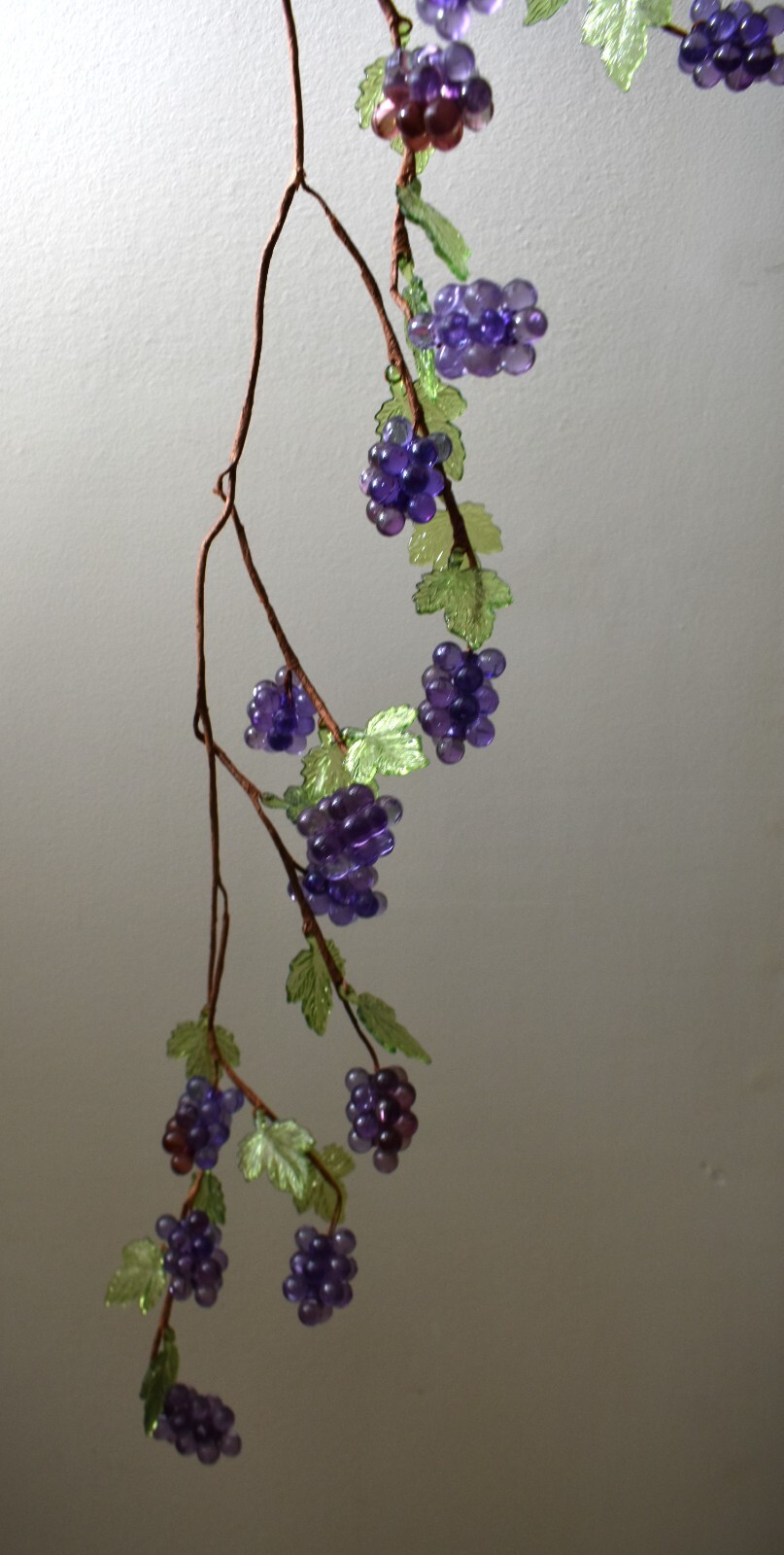 Vintage Acrylic Lucite Purple Grape Cluster Vine Leaves Long Garland ...
