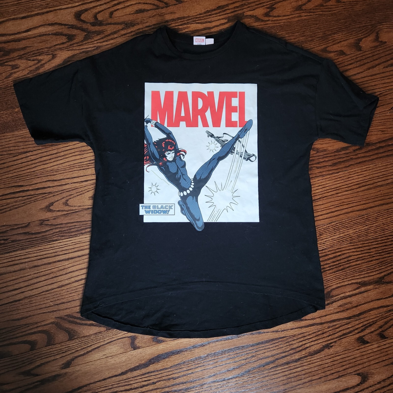 Marvel The Black Widow Comic Shirt Black 100% Cotton… - Gem