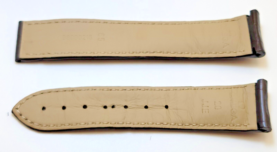 Authentic Omega Brown Leather Deployment Watch Strap 98000216 20/18 mm ...