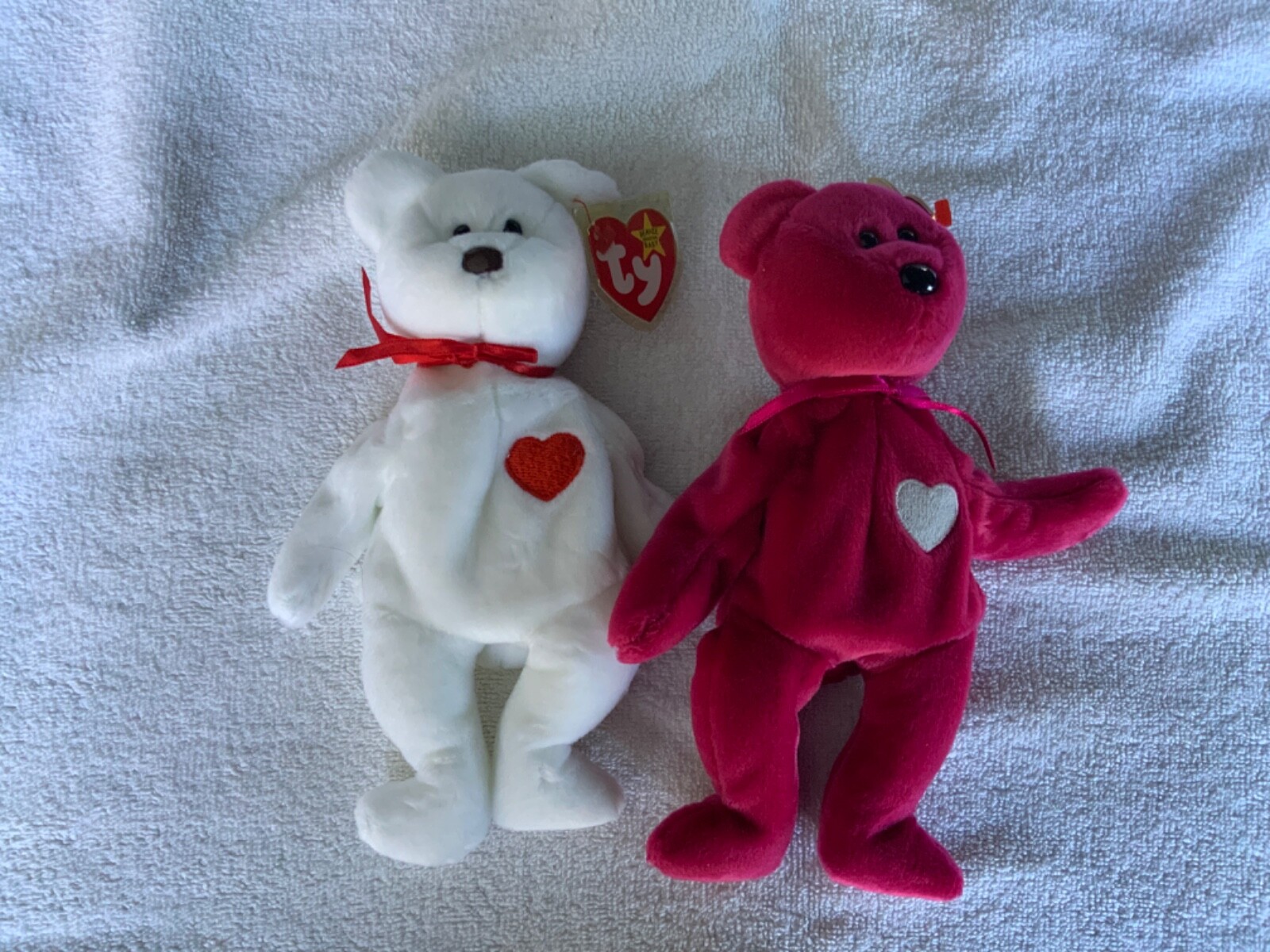 LOT OF 2 TY BEANIE BABIES "VALENTINO AND VALENTINA A PAIR OF BEARS", RETIRED | eBay