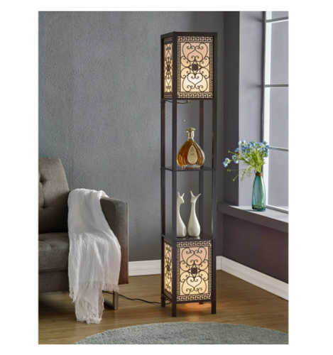 Lamp Floor Shelf Storage Shelves Modern Standing Room Light Living Bed ...