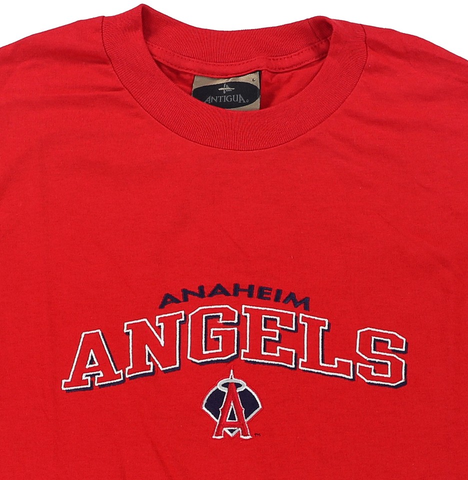 MENS VTG ANAHEIM ANGELS BASEBALL T-SHIRT, ANTIGUA, EMBROIDERED LOGO ...