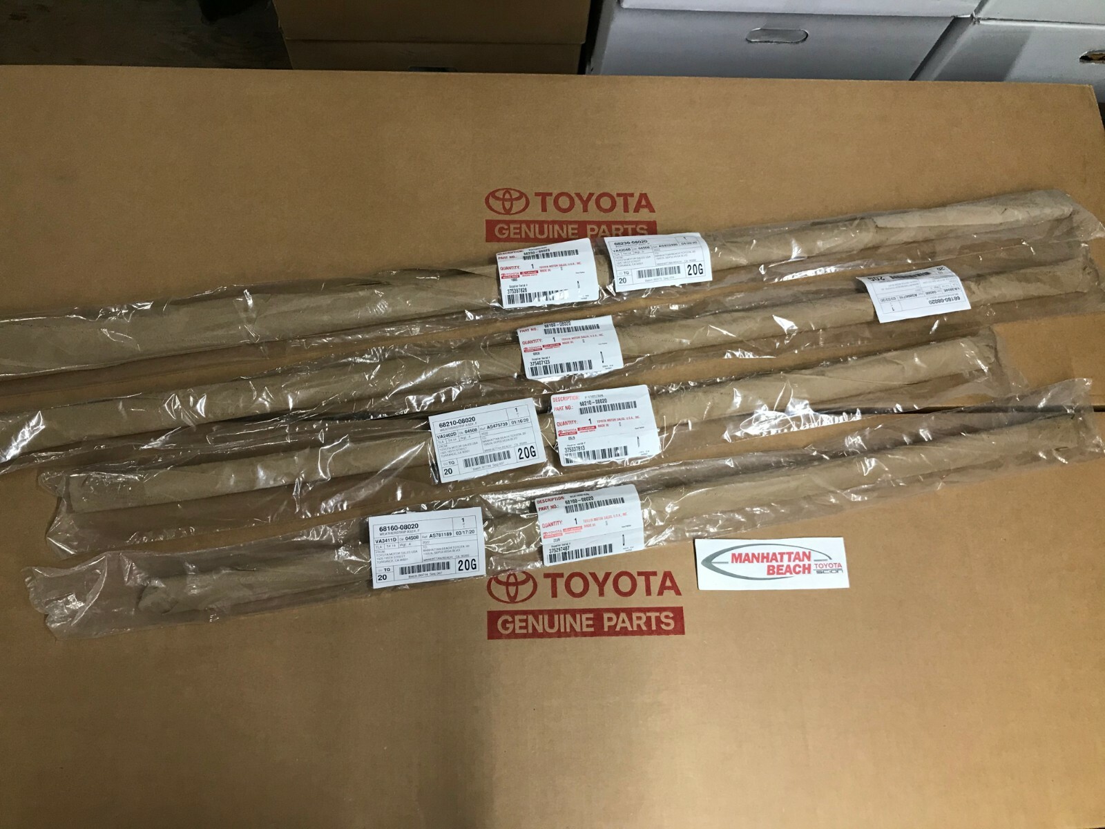 2011-2020 SIENNA Door Belt Molding Weatherstrip BLACK (4 PC SET ...