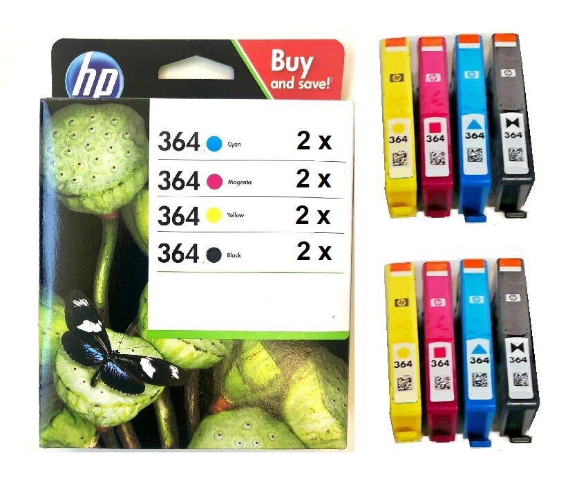 8 Original Ink HP Photosmart 3520 5520 6520 B109 B209A B210A / No. 364 ...