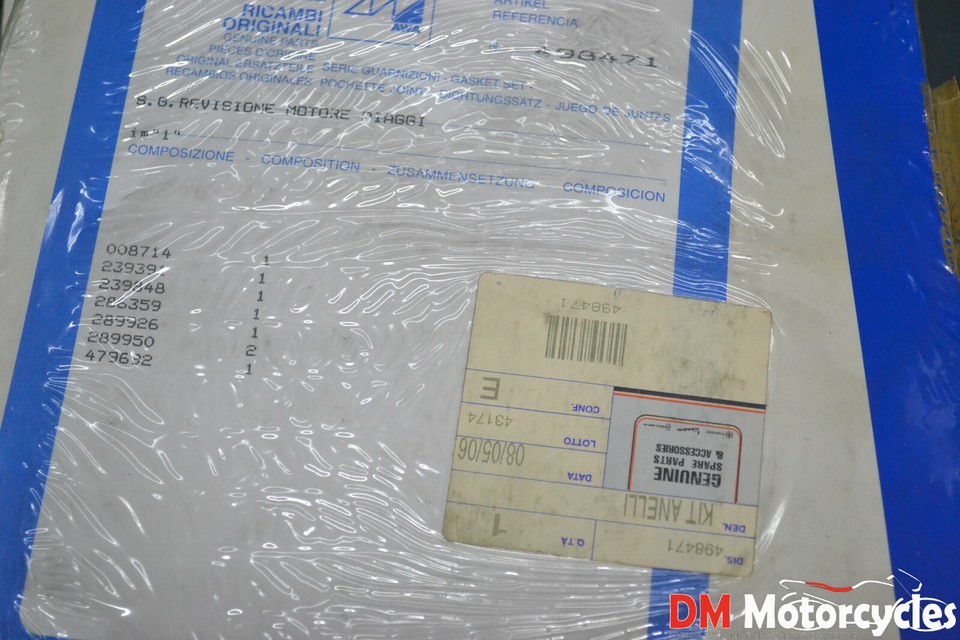 Piaggio genuine new vespa et2 nrg 50 zip 50 oil seal rings kit pn ...