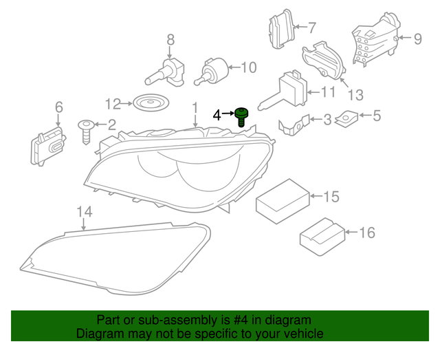 BMW 11119143167 Genuine OEM Factory Original Headlamp ASSY Screw for ...