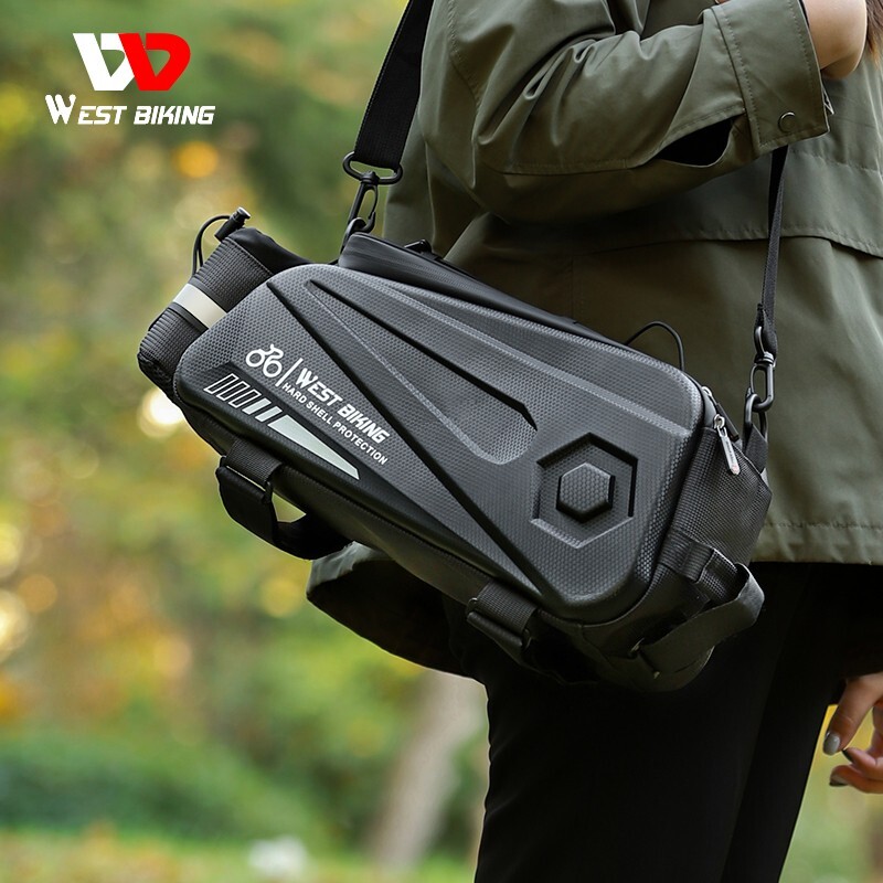WEST BIKING Waterproof Bike Hard Shell Trunk Bag Bicycle Rear Rack Pack ...