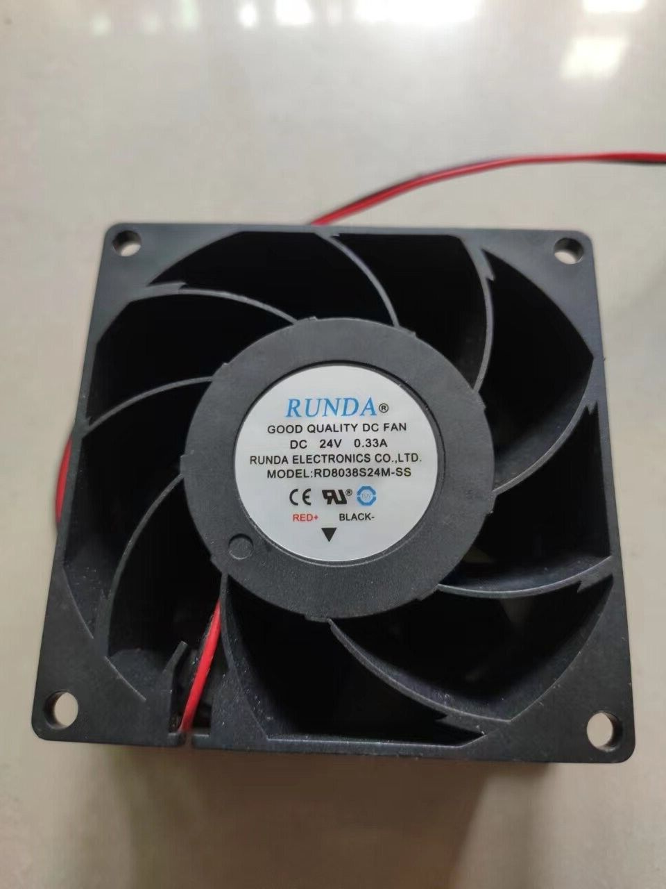 1 PCS RUNDA Fan RD8038S24M-SS DC24V 0.33A 8038 8cm 2 wire 2 pin Cooling ...