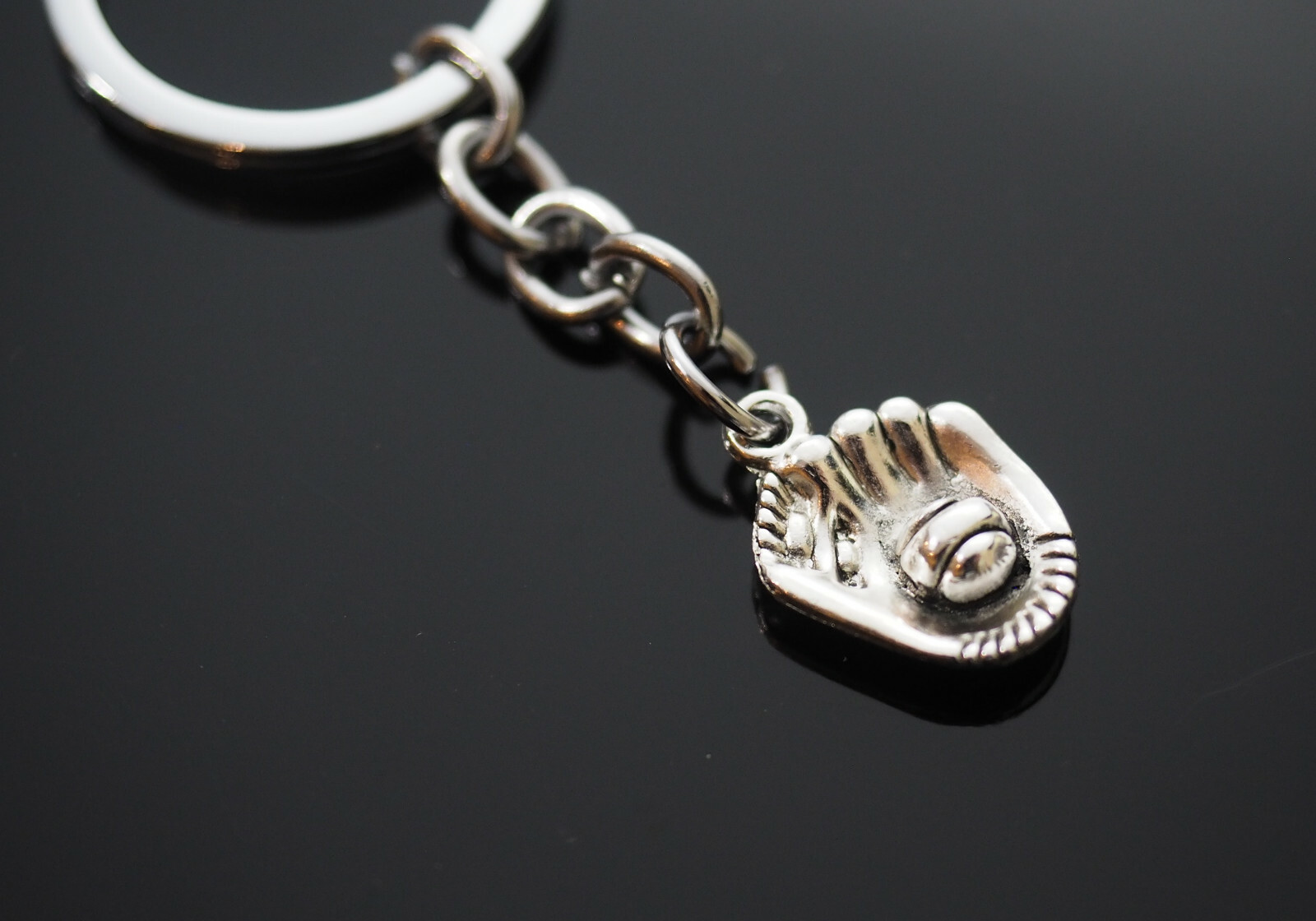 Baseball Glove Key Chain Silver Pendant Keychain Little League Player ...