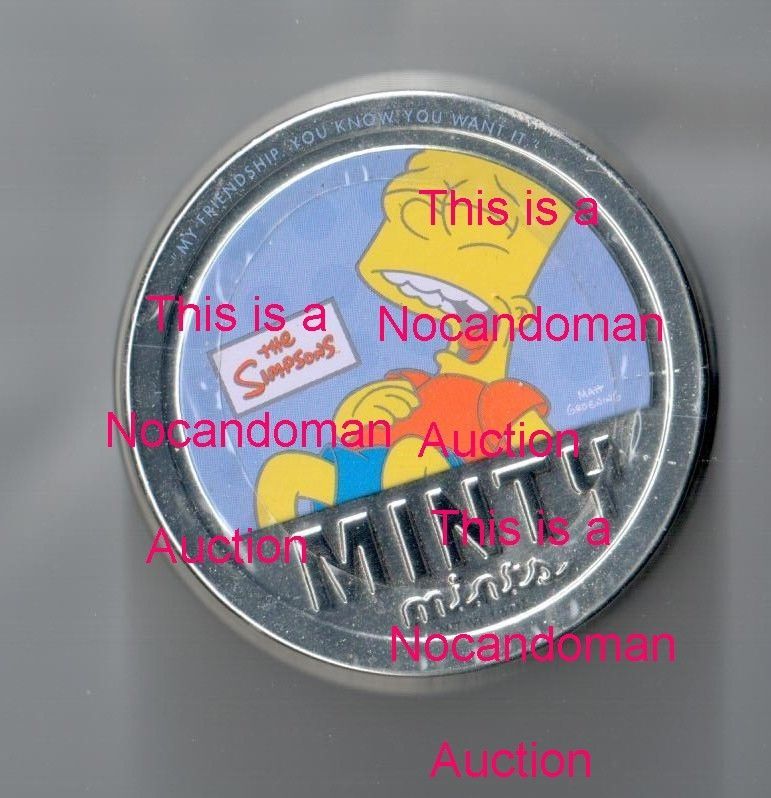 RARE SIMPSONS MINTY MINTS CAN NO GIANT PEZ HOMER MARGE BART MAGGIE ...