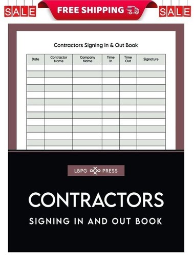 Contractors Signing In and Out Book, Record Log for Visitors and ...