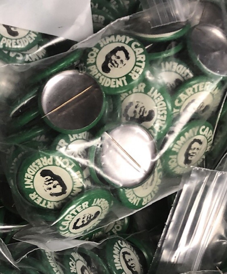 75 Jimmy Carter for President Political Tin Litho Pin Lot Mint Pcs Mr ...