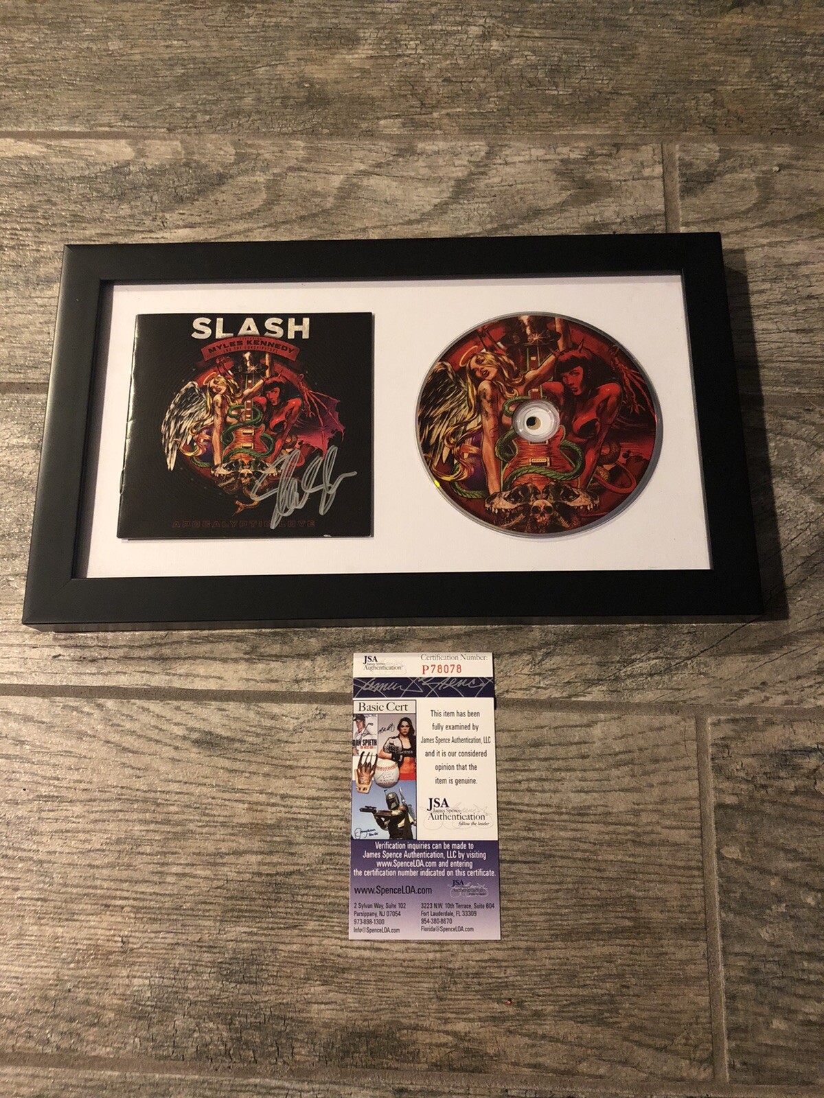 SLASH SIGNED FRAMED APOCALYPTIC LOVE CD JSA COA RARE GUNS N ROSES MYLES ...