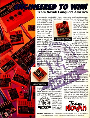 Team Novak Receiver & Speed Control Vintage Print Ad Wall Art Decor | eBay