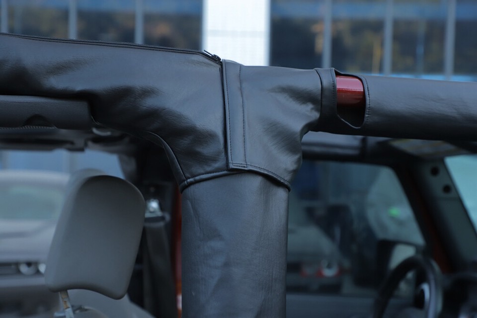 6PCS Black Roll Bar Covers PU Leather for Jeep Wrangler JK 2-Door 2007 ...