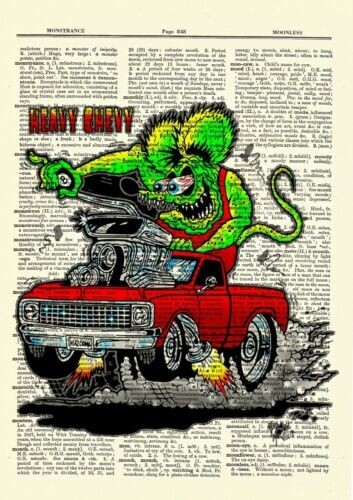 Rat Fink Dictionary Art Print Picture Vintage Book Hod Rod Red Chevy ...
