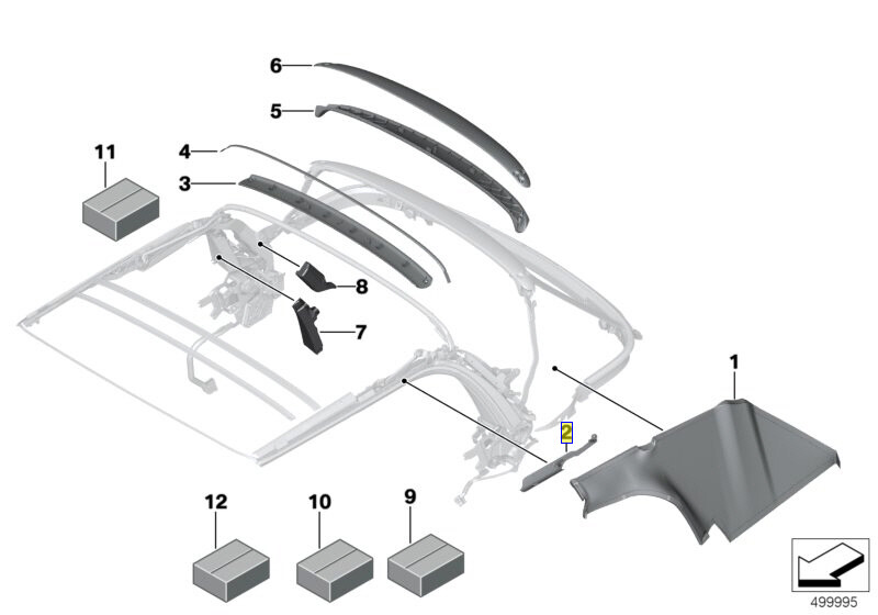 MINI R57 Inner RH Roof Interior Trim Cover 2758090 54342758090 New ...