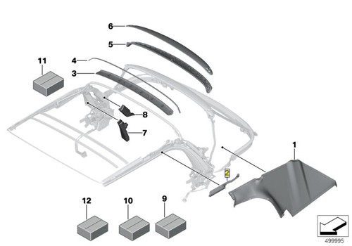 MINI R57 Innen RH Dach Innenverkleidung Abdeckung 2758090 54342758090 ...