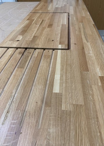 Solid Oak Worktop 40mm Staves 1m 2m 3m 40mm 27mm thick Natural grade ...