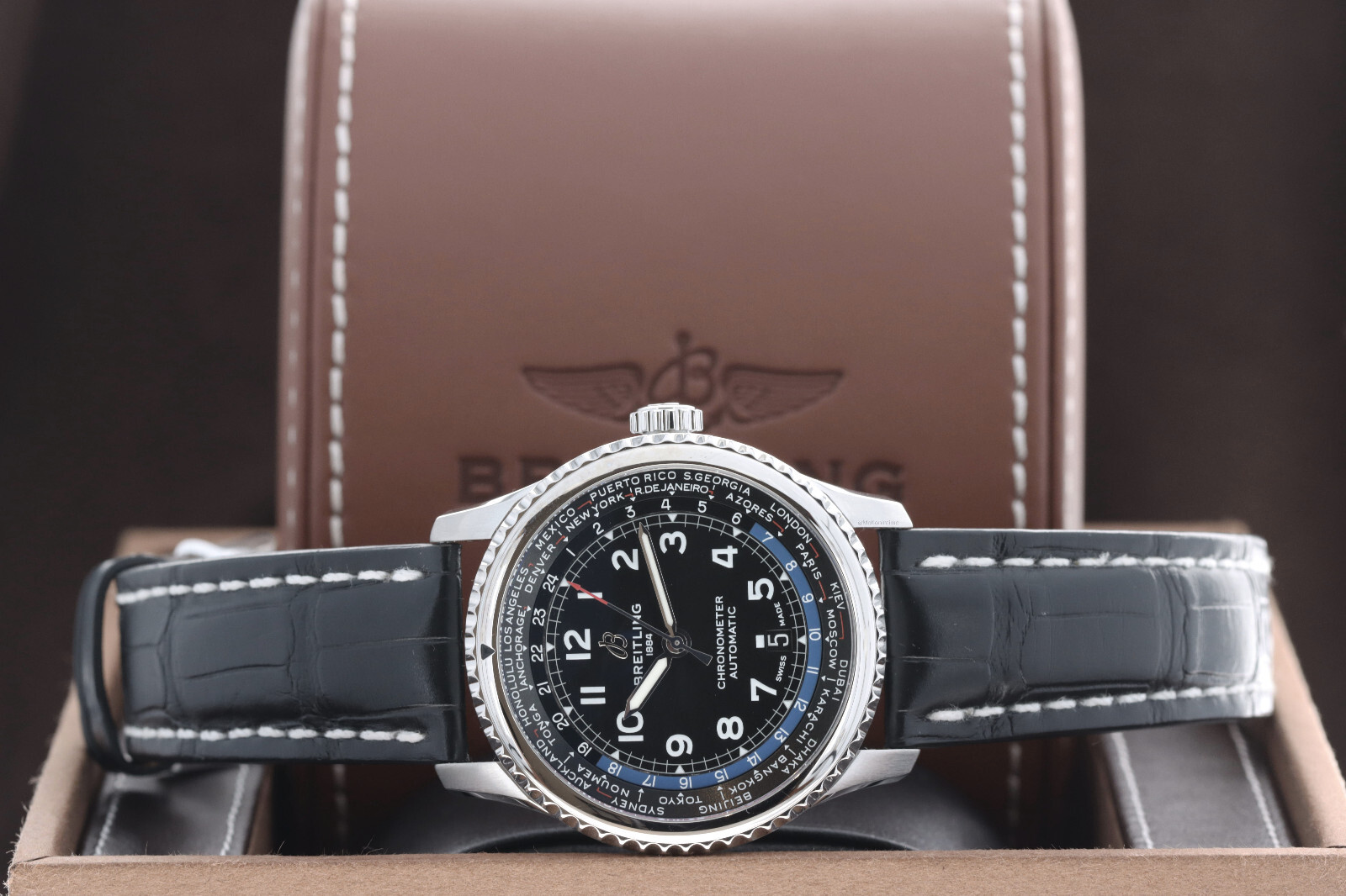 Breitling Aviator 8 Navitimer B35 Unitime Automatic, Black Dial - Steel ...