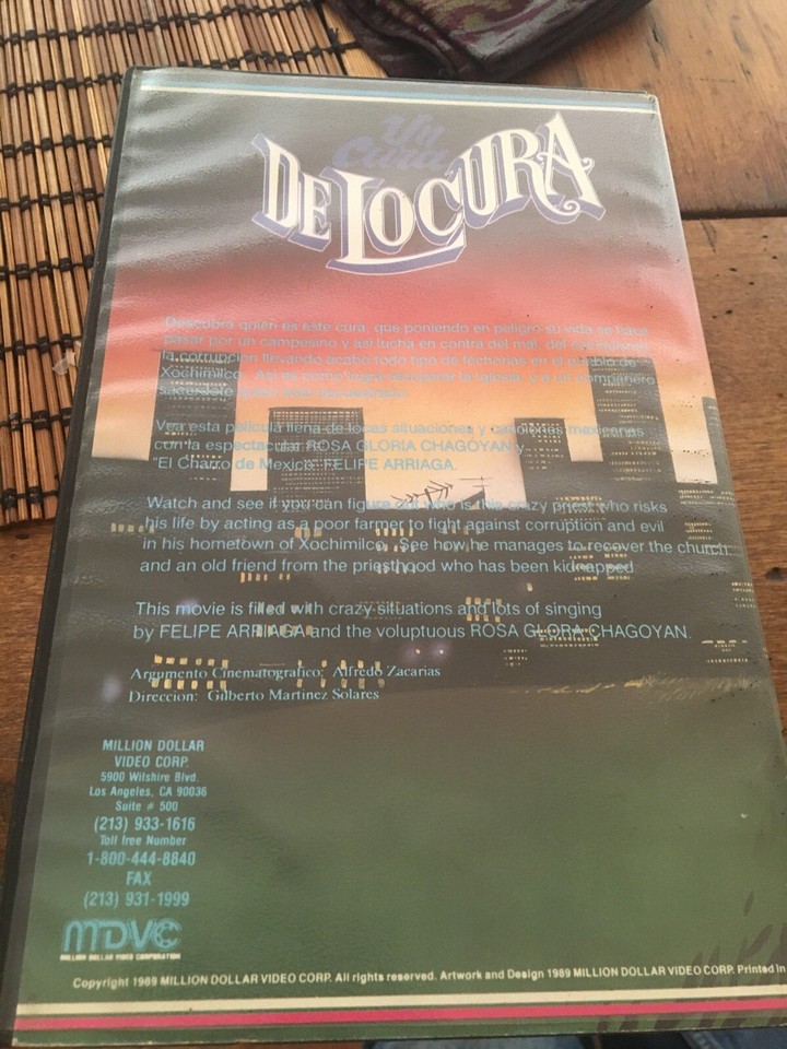 UN CURA DE LOCURA VHS FELIPE ARRIAGA RARE MDVC MEXICAN VTG | eBay
