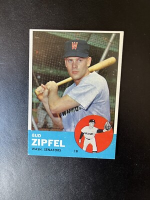 1963 TOPPS #69 BUD ZIPFEL WASH SENATORS— CREASE FREE💥*** (wph) | eBay