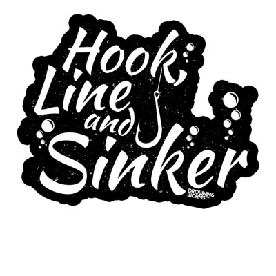 2 x Large Car Stickers Fishing hook line and sinker Decal Bumper Window ...