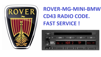 BMW ROVER MG MINI CD43 BLAUPUNKT Radio Unlock Code. The same day ...