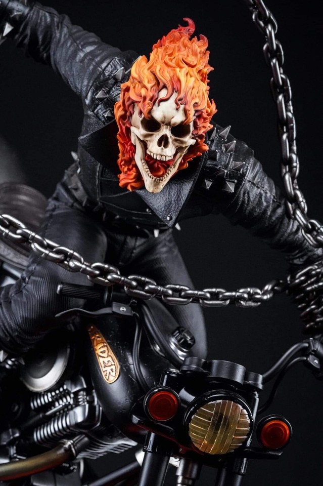 Custom 1/4 LL Digitals Marvel Ghost Rider Statue On Bike Franco ...