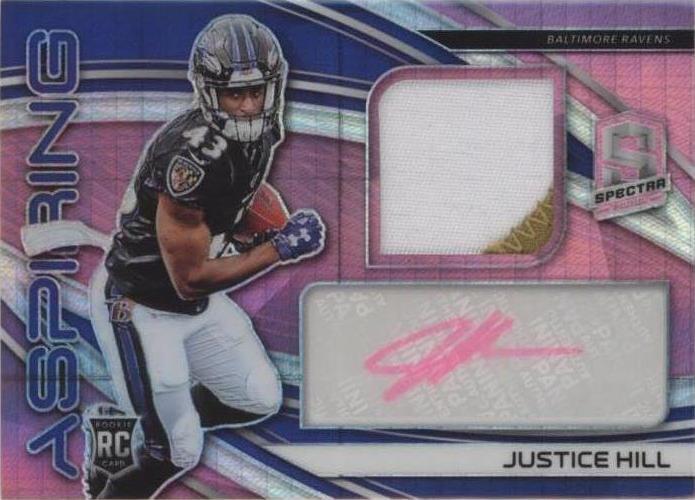 2019 Panini Spectra - Aspiring Patch Autographs Justice Hill #APA-14 ...